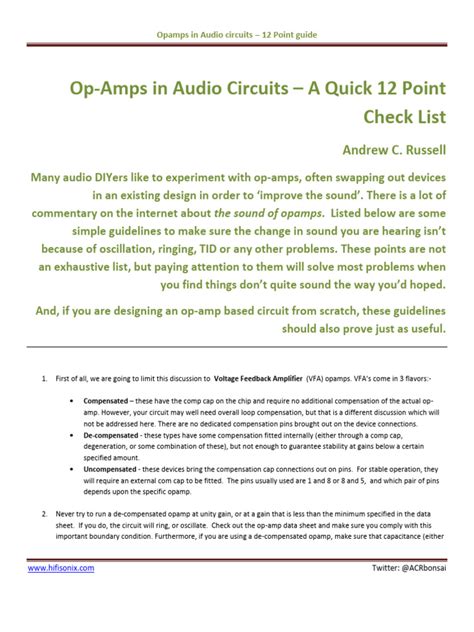 Opamp User Guide V10 Pdf Operational Amplifier Amplifier