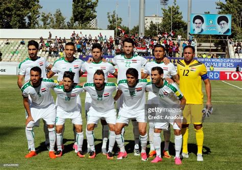 Iraq National Fooball Team Pose For A Team Photo Ahead Of The 2018