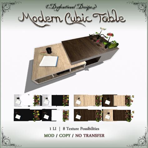 Second Life Marketplace Ddd Modern Cubic Table
