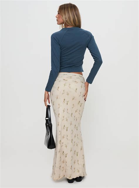 Aliceyn Ruched Maxi Skirt Multi Floral Princess Polly