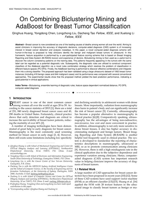 Pdf On Combining Biclustering Mining And Adaboost For Breast Tumor
