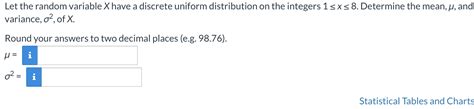 Solved Let The Random Variable X Have A Discrete Uniform