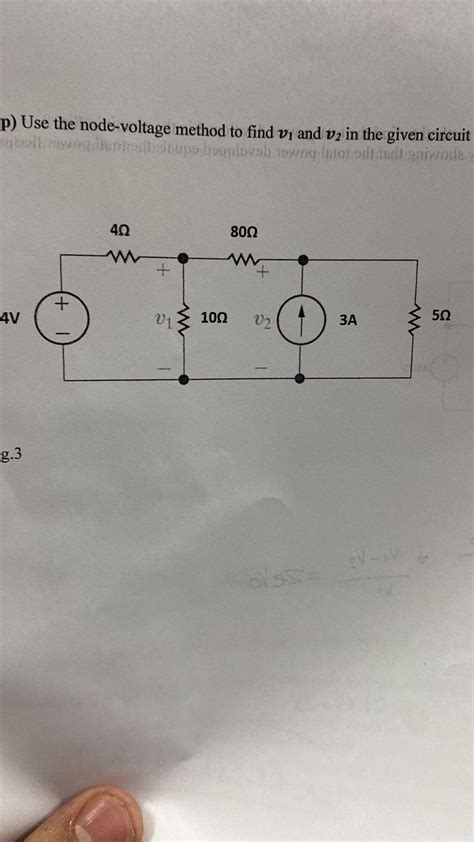 solved p use the node voltage method to find v1 and v2 in