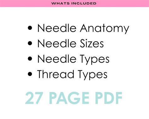 Sewing Needle And Thread Guide Printable Sewing Reference Chart
