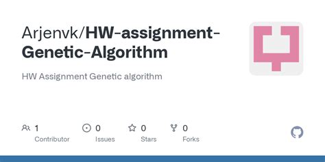 Github Arjenvk Hw Assignment Genetic Algorithm Hw Assignment Genetic Algorithm