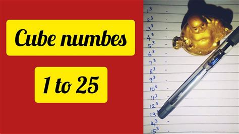 Cube Numbers 1 To 25 Learn Cube 1 T0 25 Youtube