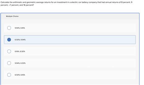 Solved Calculate The Arithmetic And Geometric Average