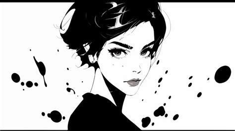 Skeptic Young Woman Sketch In Monochrome Premium Ai Generated Vector