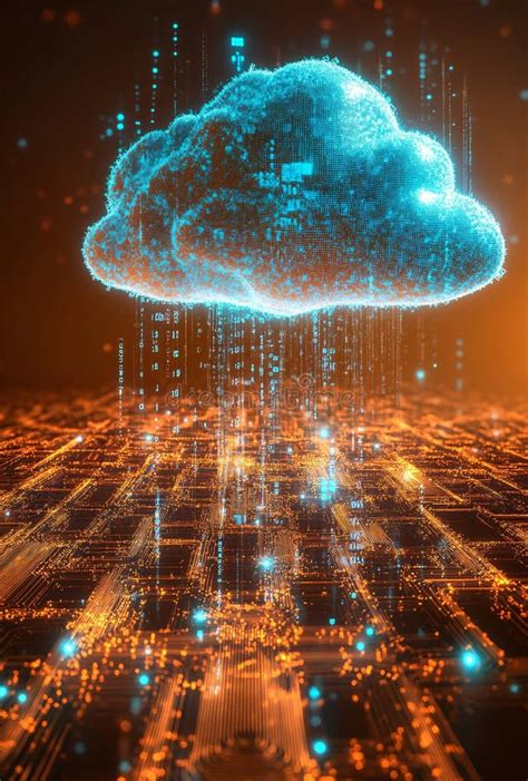 Futuristic Cloud Computing Network Data Stock Illustration