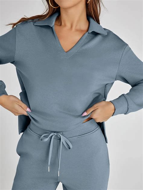 Womens 2 Piece Sets Outfits Casual Long Sleeve Sweatsuits Sets Same