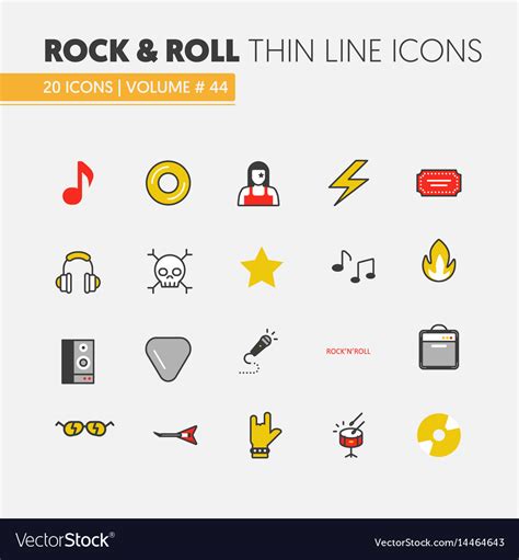 Linear Thin Line Icons With Musical Instruments Vector Image