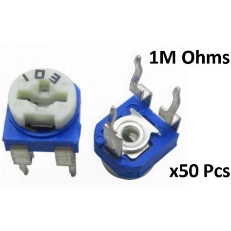 Pack Of 50 Pcs 1m Ohms 105 Rm065 Variable Resistors Trimpot Trimmer