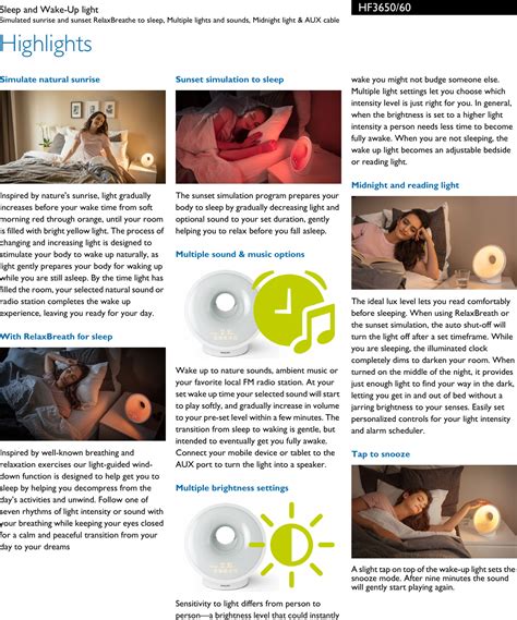 philips hf3650 hf3650 60 sleep and wake up light with relaxbreath for
