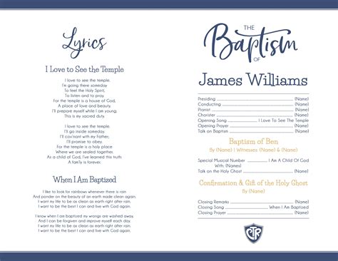 Baptism Program Template Lds