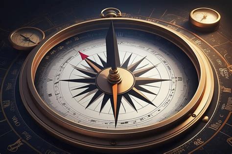 Premium Photo Timetraveling Compass Pointing Towards The Future