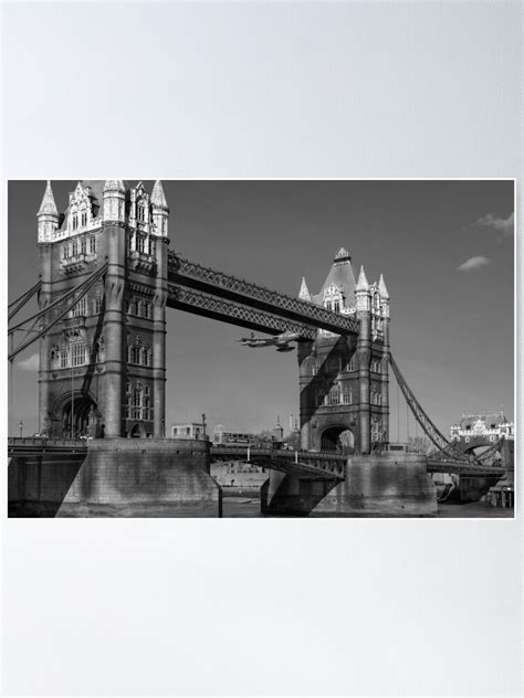 Tower Bridge Hawker Hunter Incident Bandw Version Poster For Sale By Gary Eason Flight Artworks