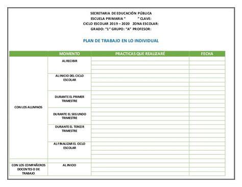 Plan De Trabajo Individual Ejemplos Formatos Excel Word2022 Images Riset