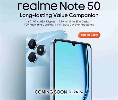 Realme Note 50 Revealed To Launch Globally On 24 January Design And
