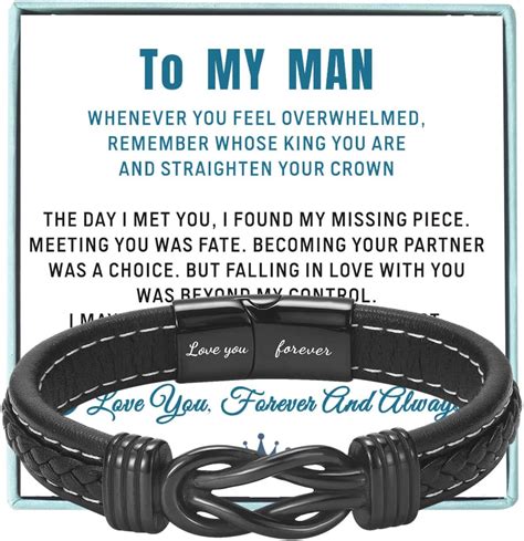 Coolvy To My Man Leather Bracelets For Men Husband