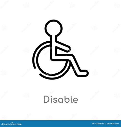 Outline Disable Vector Icon Isolated Black Simple Line Element Illustration From Airport