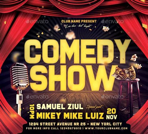 29 Best Comedy Show Flyer Templates Free And Premium Downloads