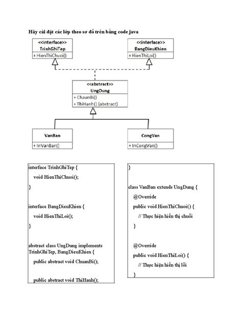 On Thi Mon Ktlt Hãy Cài đặt Các Lớp Theo Sơ đồ Trên Bằng Code Java