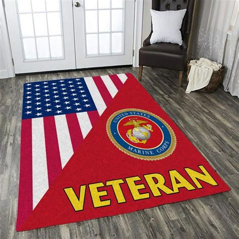 Marine Corps Rug With American Flag Dingmun