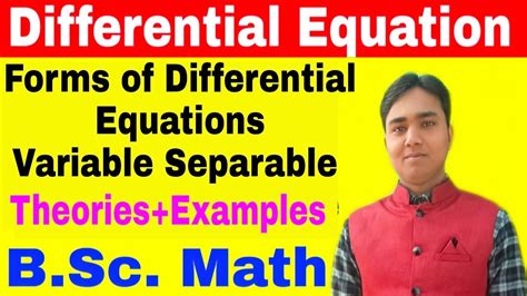 Variable Separable Differential Equations Forms Of Differential