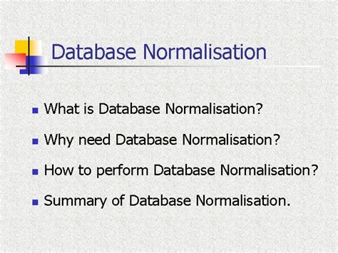 Database Normalisation N What Is Database Normalisation N