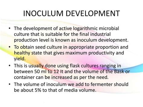 Inoculum Development And Productioin Mediapptx Chemistry Science