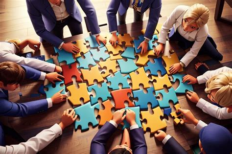 Premium Photo Teamwork Business Team Meeting Unity Jigsaw Puzzle Concept