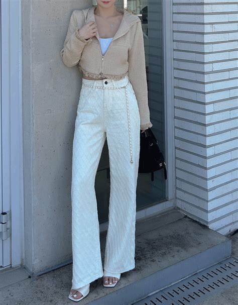 로즈화이트 다이아면팬츠 다이아와이드팬츠 다이아데님팬츠