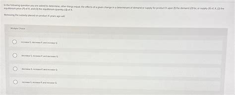 Solved Equilibrium Price P ﻿of X And 3 ﻿the Equilibrium