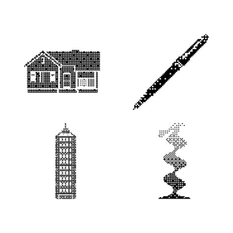 Premium Vector Dither Halftone Bitmap Icons