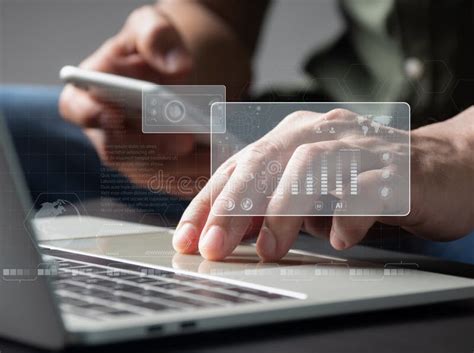 data analysis on a futuristic virtual interface screen a man