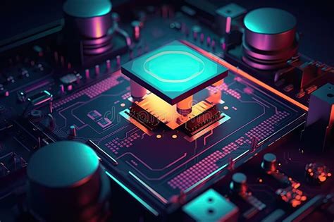 Central Computer Processors Cpu Concept Motherboard Digital Chip Stock Illustration