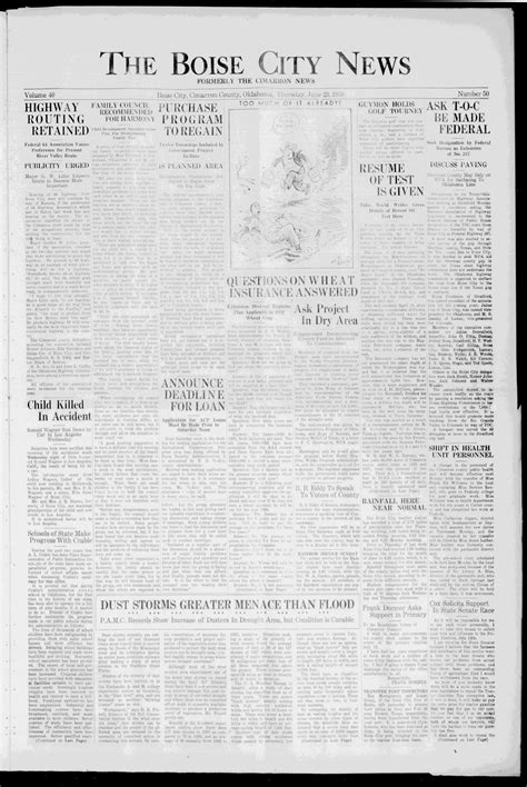 The Boise City News Boise City Okla Vol 40 No 50 Ed 1