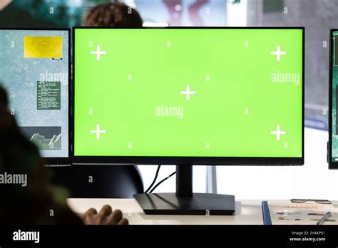 Soldier Working On Reconnaissance Mission With Isolated Mockup Using Army Satellite Footage In