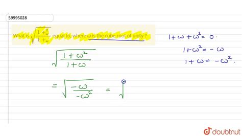What Is `sqrt1omega21omega` Equal To Where `omega
