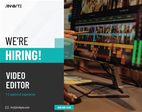 Jinnbyte On Linkedin Hiringnow Urgent Videoeditor Tech Jinnbyte