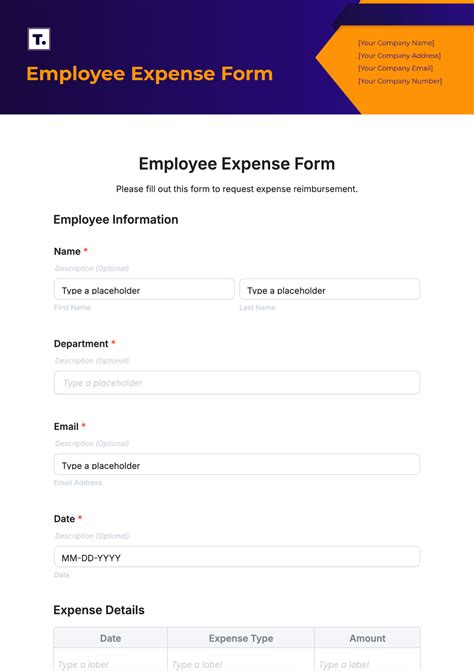 Free Expense Request Form Template To Edit Online