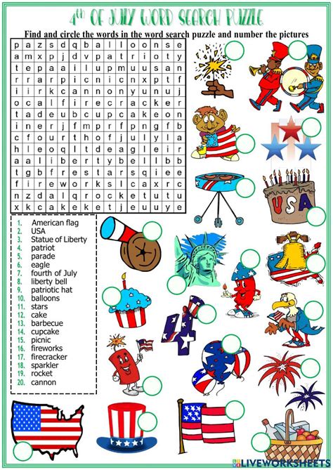 4th Of July Free Interactive Worksheets 3611065