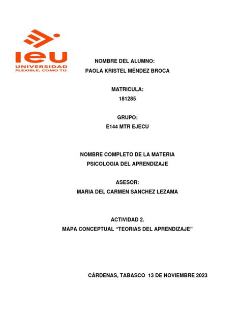 Mapa Conceptual Teorias Del Aprendizaje Pdf Teoría Del Aprendizaje