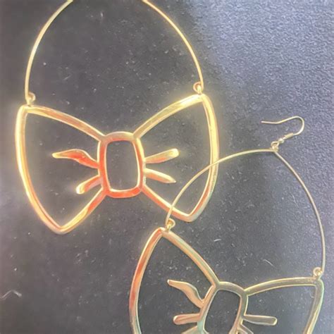 Hello Kitty Jewelry Gold Hello Kitty Bow Tie Earrings Poshmark