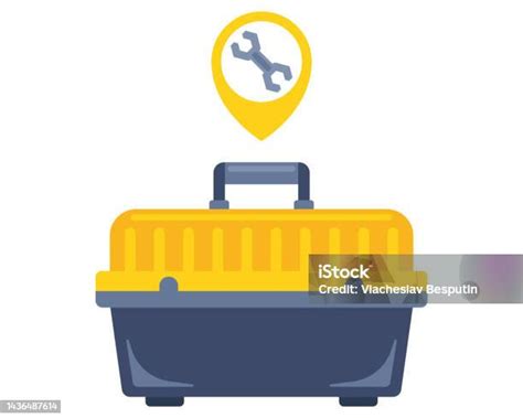 노란색 플라스틱 도구 저장 상자 집안일을 위해 설정 플랫 벡터 일러스트레이션 공구상자에 대한 스톡 벡터 아트 및 기타 이미지 공구상자 노랑 가방 Istock