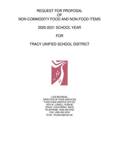 Fillable Online Request For Proposal Of Non Commodity Food Fax