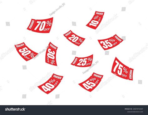 Flying Red Voucher White Background Vouchers Stock Vector Royalty Free