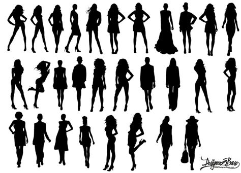 Model Silhouette Vector At Collection Of Model