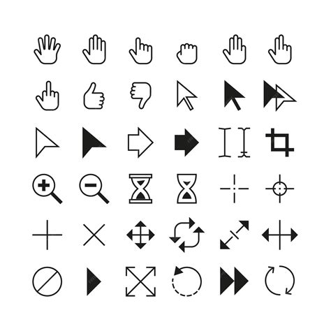 Cursor De Puntero Icono De Flecha Del Mouse Punteros Selección Negra Y