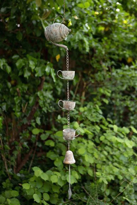 Decorative Hanging Teapot And Cups Rain Chain